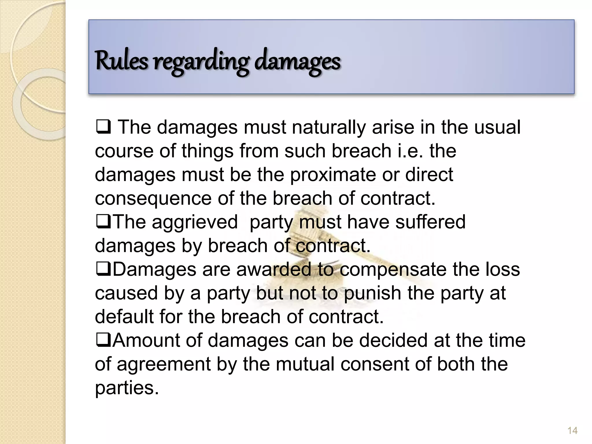Remedies for breach of contract | PPTX
