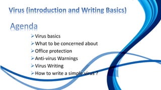 Virus Intro and Virus Writing | PPTX