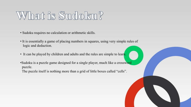 final presentation of sudoku solver project | PPTX | Programming Languages | Computing