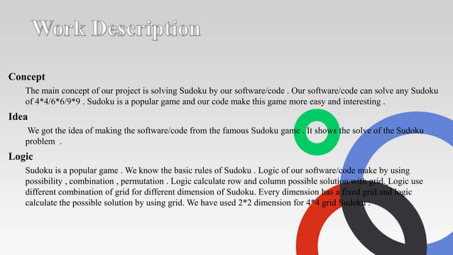 final presentation of sudoku solver project | PPTX | Programming Languages | Computing