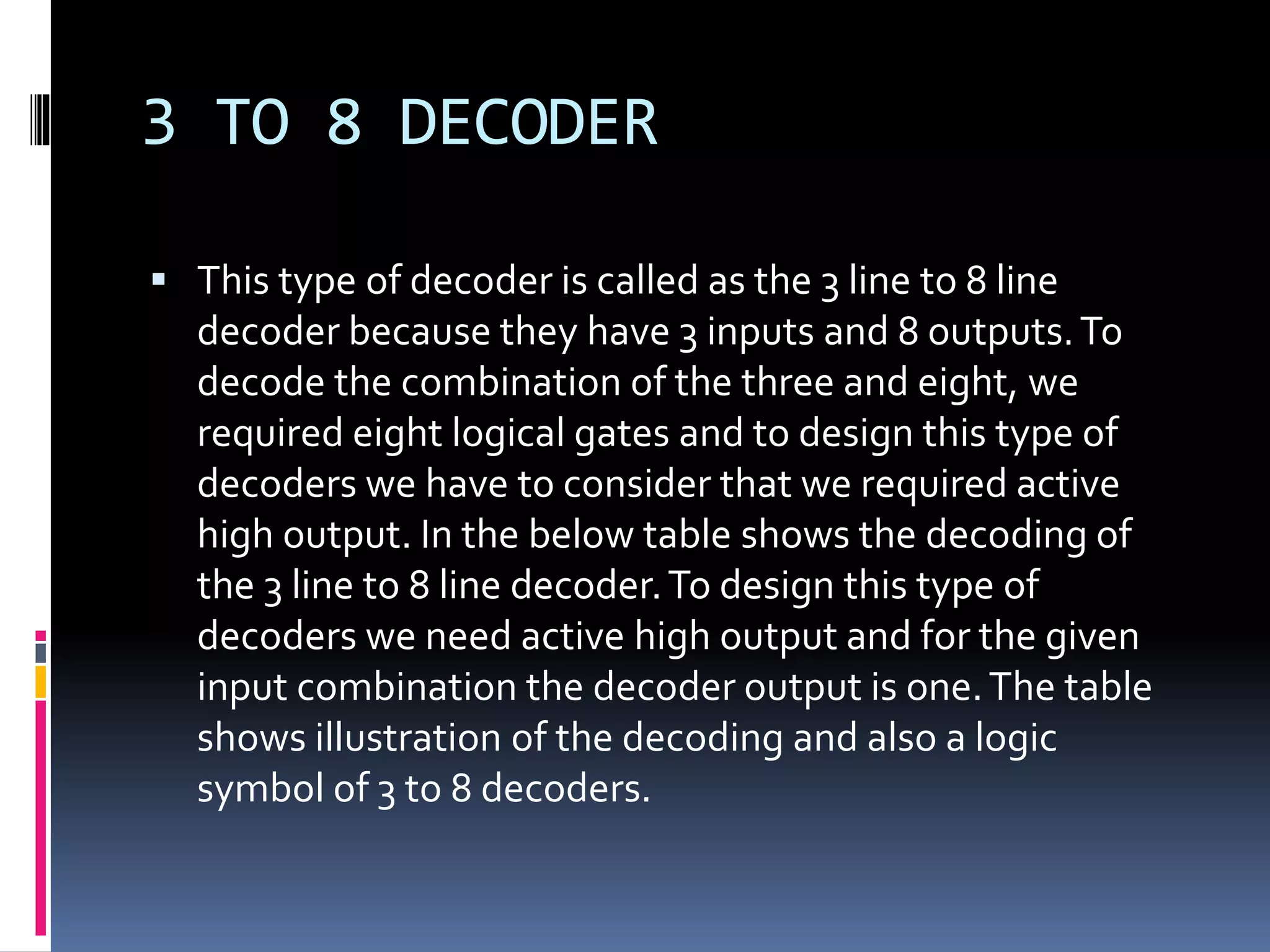 decorder and encoder and its applications | PPTX