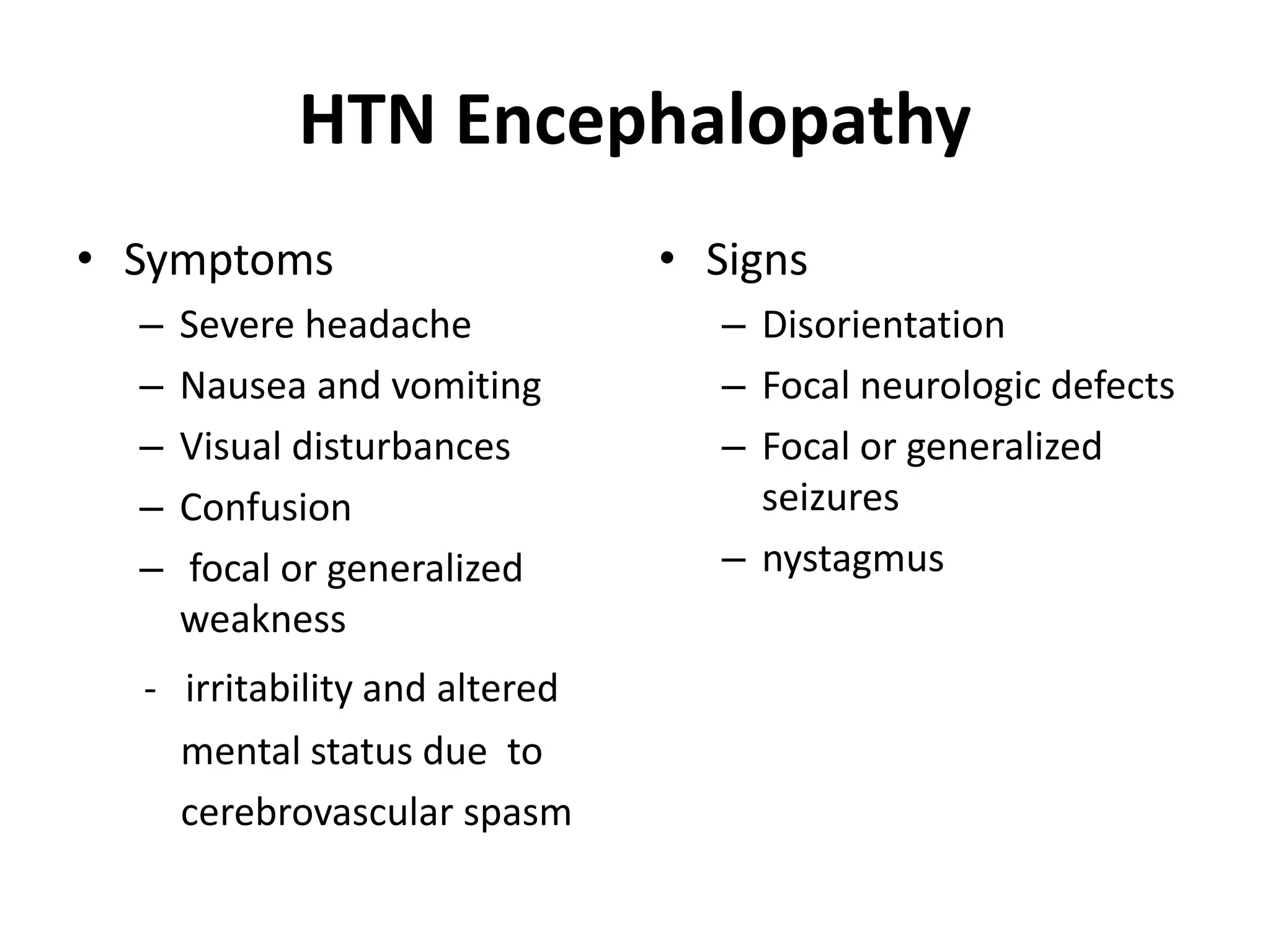 Hypertensive Encephalopathy and Emergencies | PPTX