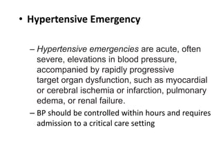 Hypertensive Encephalopathy and Emergencies | PPTX