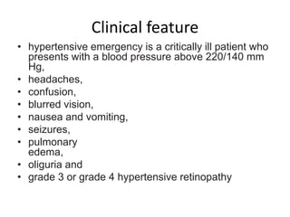 Hypertensive Encephalopathy and Emergencies | PPTX
