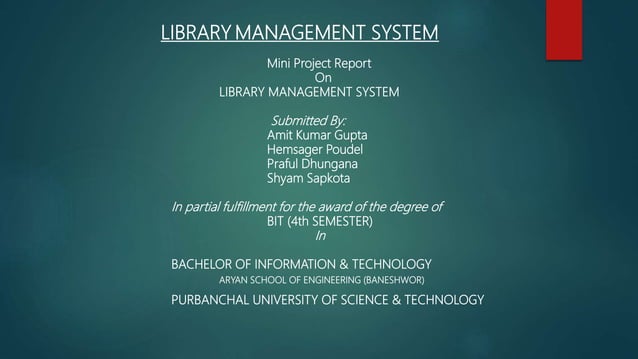Report of Student management system | PPT