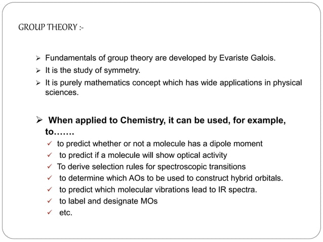 SYMMETRY ELEMENTS AND SYMMETRY OPERATIONS | PPTX | Chemistry | Science