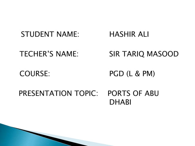 ports of abu dhabi. | PPT