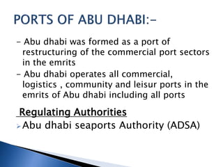 ports of abu dhabi. | PPTX