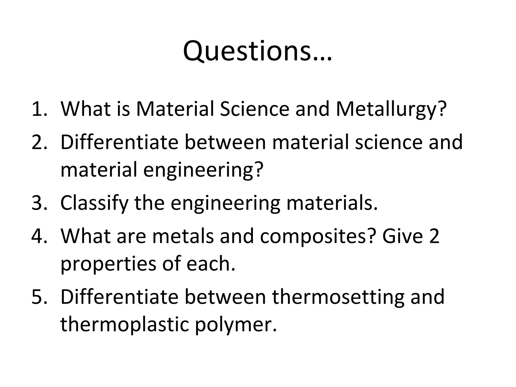 MATERIAL SCIENCE & METALLURGY | PPT