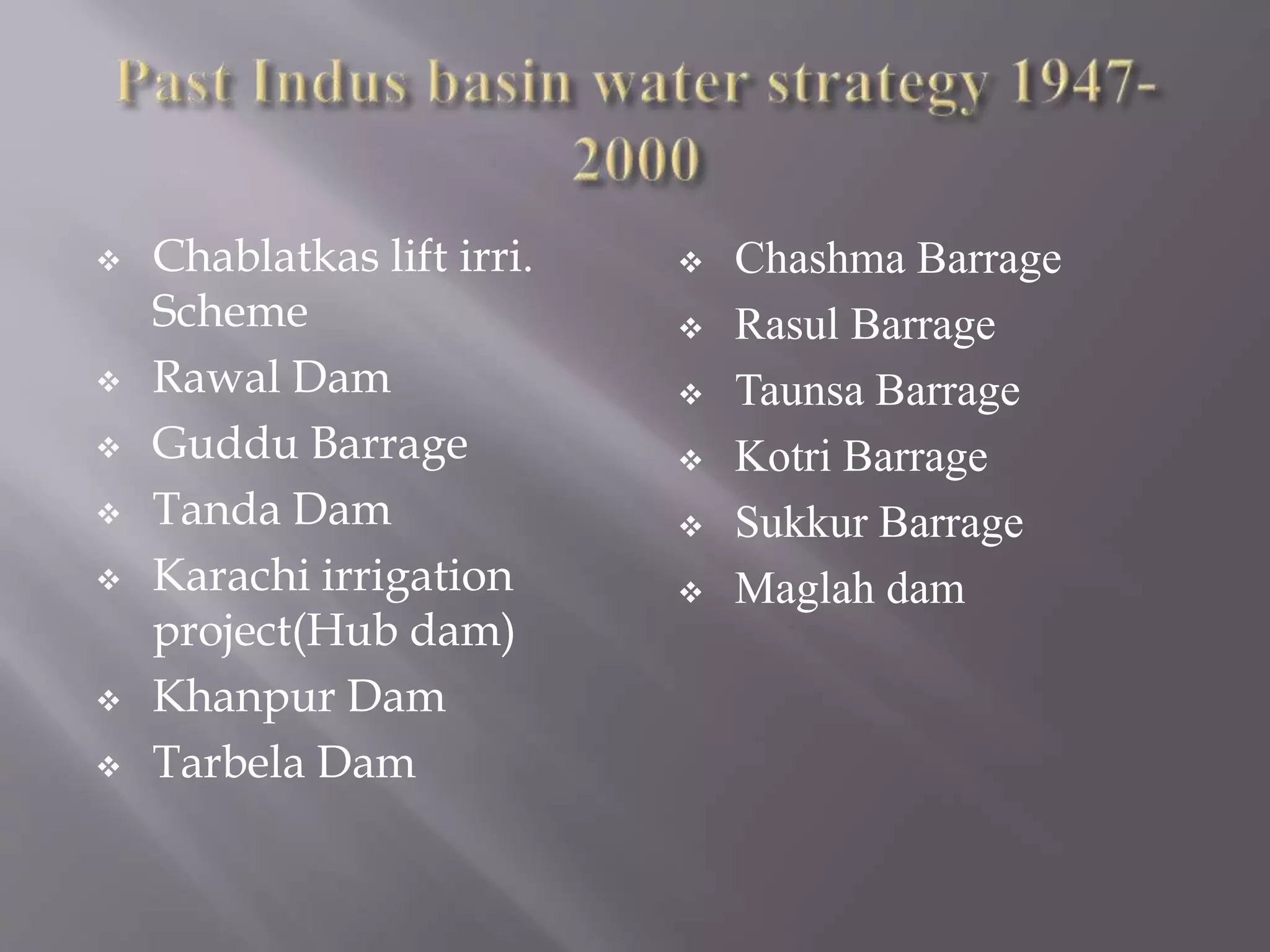 pakistan indus basin irrigation system | PPT