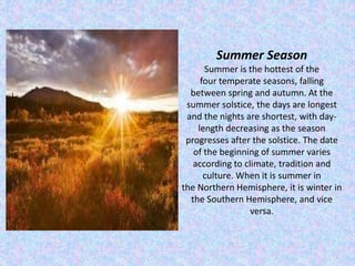 Changes in seasons | PPTX