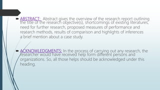 structure of research report | PPTX