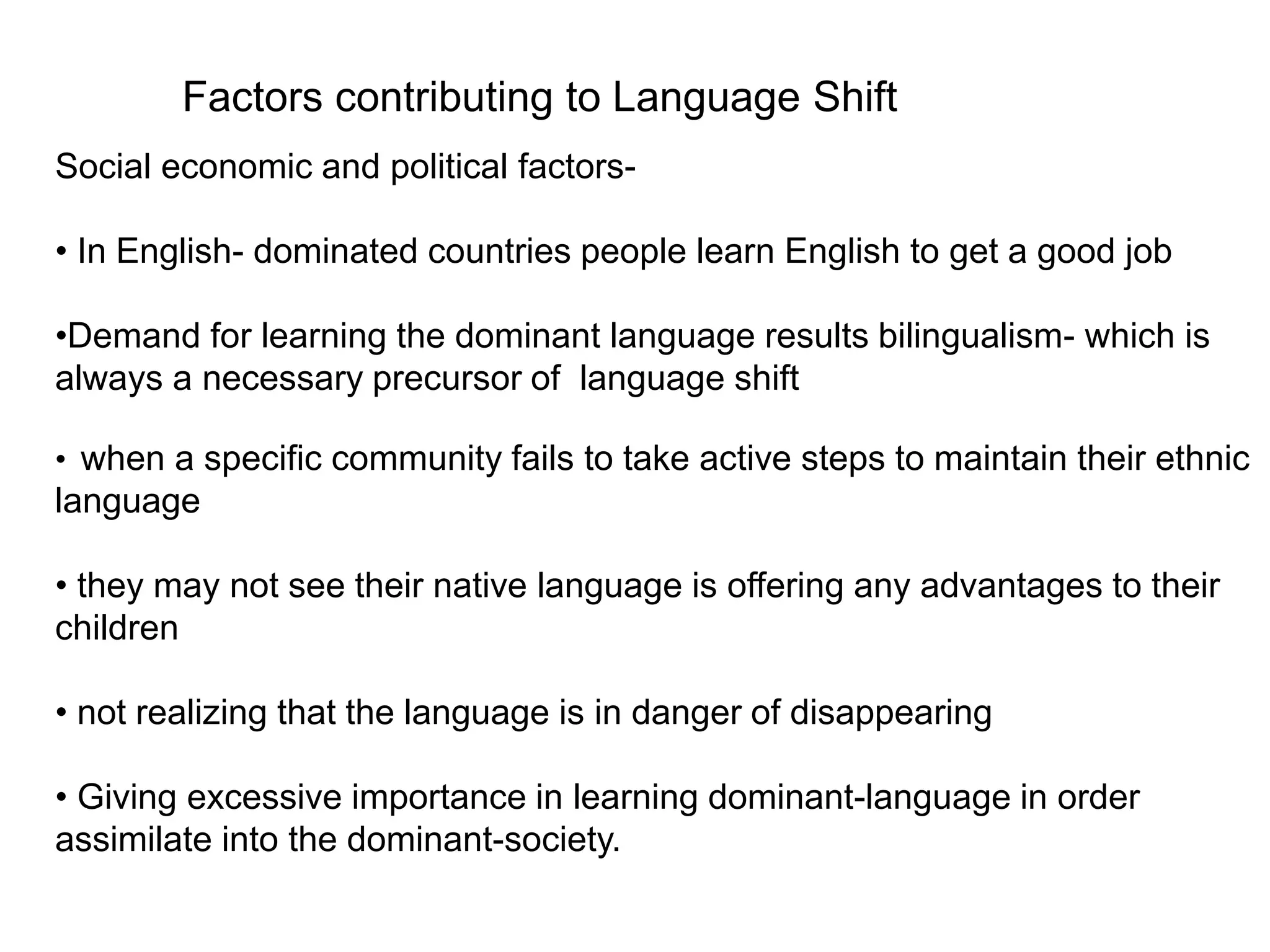 Language Shift and Language Maintenance | PPTX