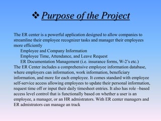 Presentation on Employee Recognition System | PPTX