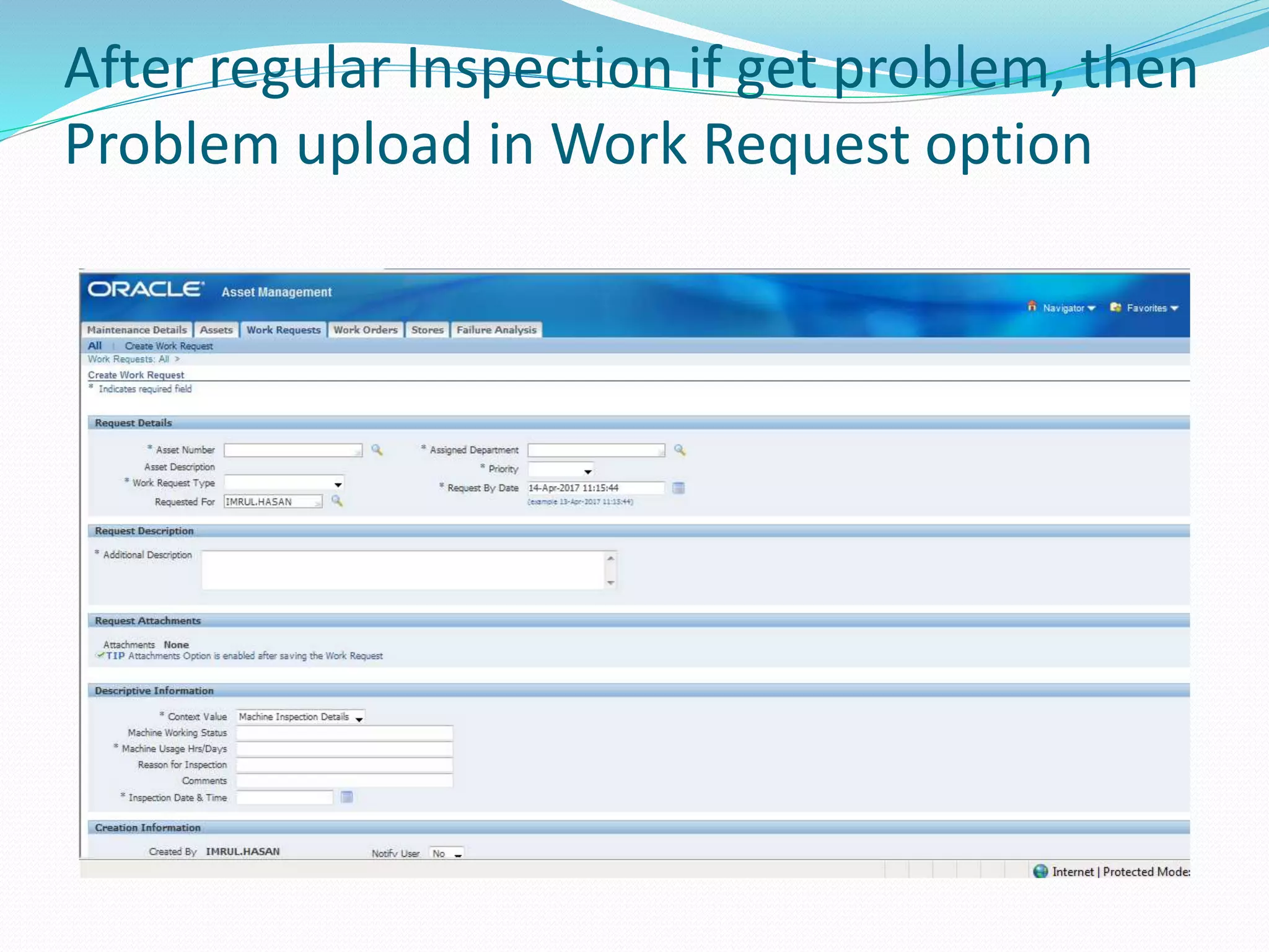 Inplimentation of Oracle eAM | PPTX