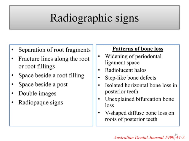 vertical root fracture and it's management ..... | PPTX | Dental Health ...