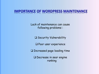 WordPress Maintenance Services | PPTX