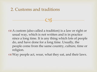 seven elementary concept of culture | PPTX