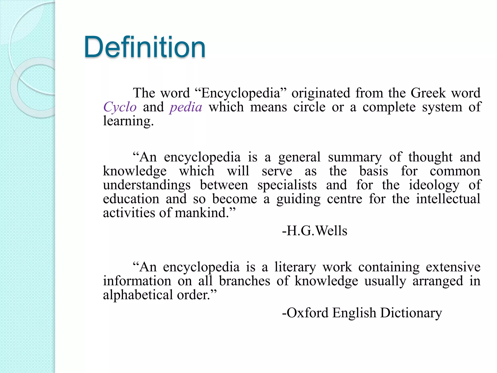 Encyclopedias | PPTX