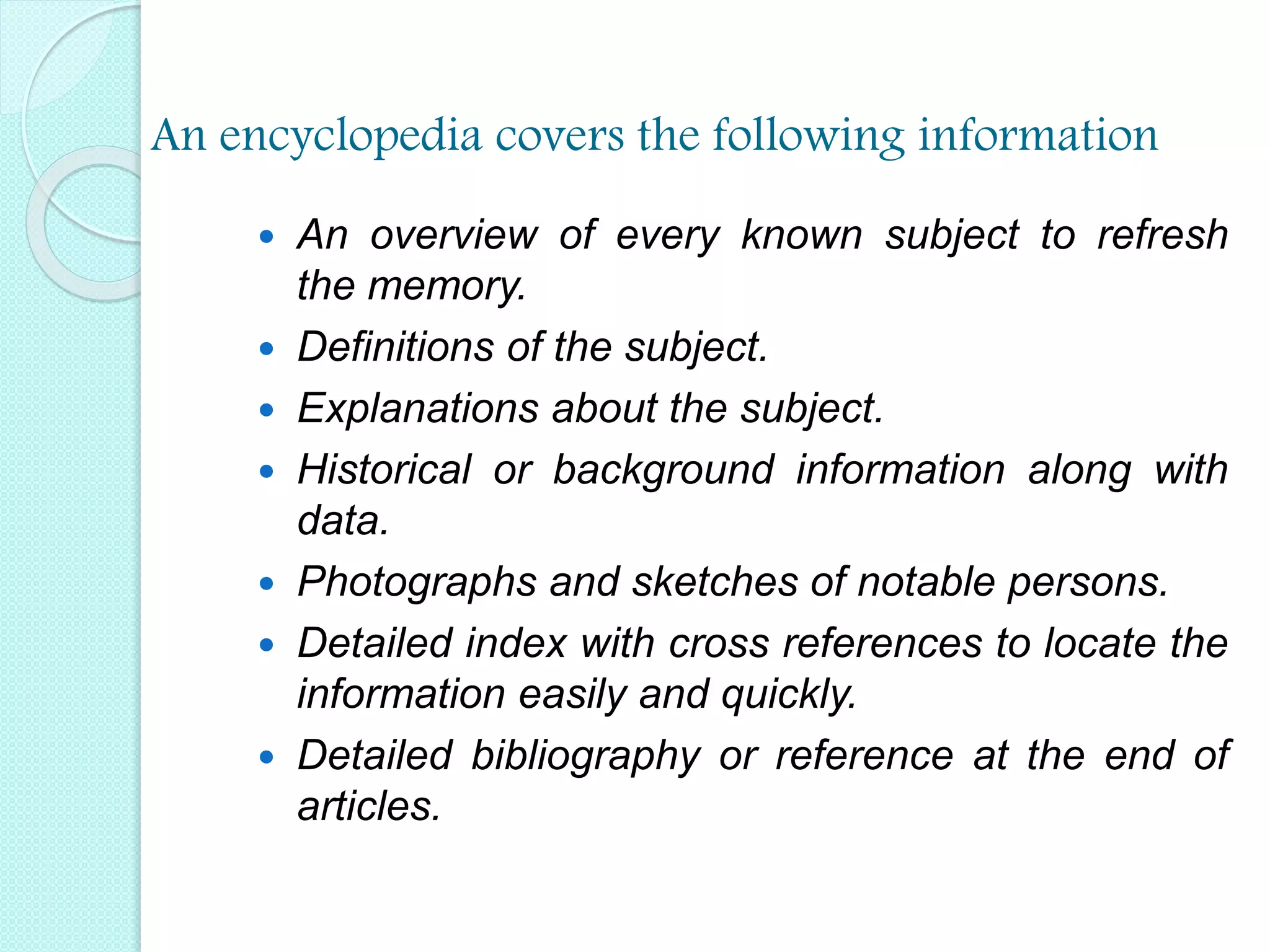 Encyclopedias | PPTX