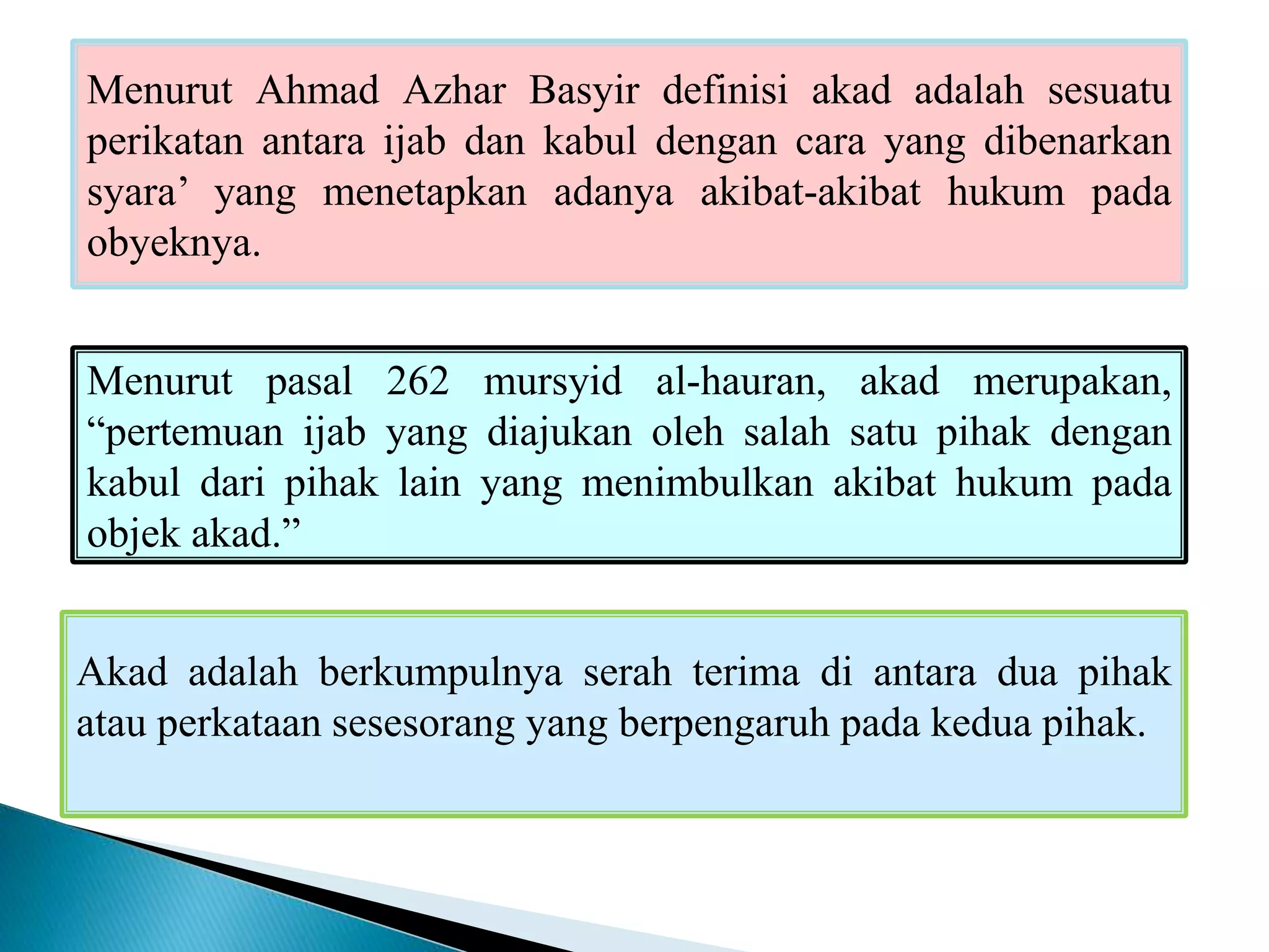 perikatan dan perjanjian (al-akad) | PPTX