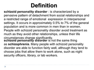 schizoid personality disorder | PPTX