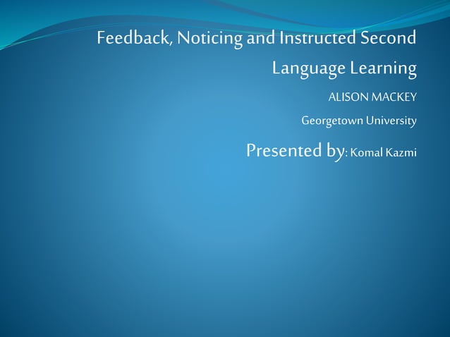 Second Language Learning Presentation1 | PPT