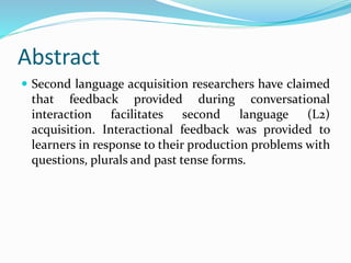 Second Language Learning Presentation1 | PPT