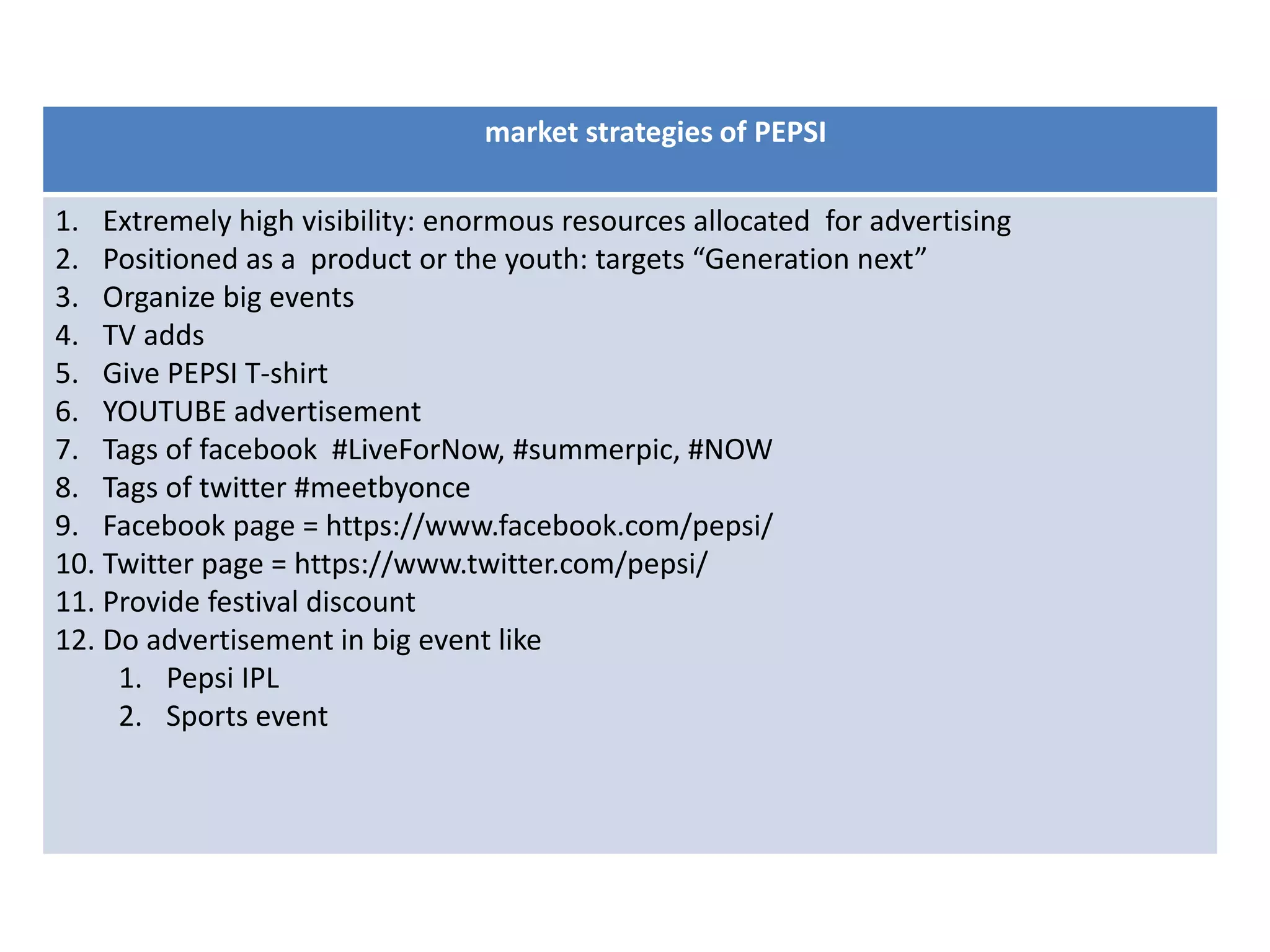 information of pepsi company | PPT