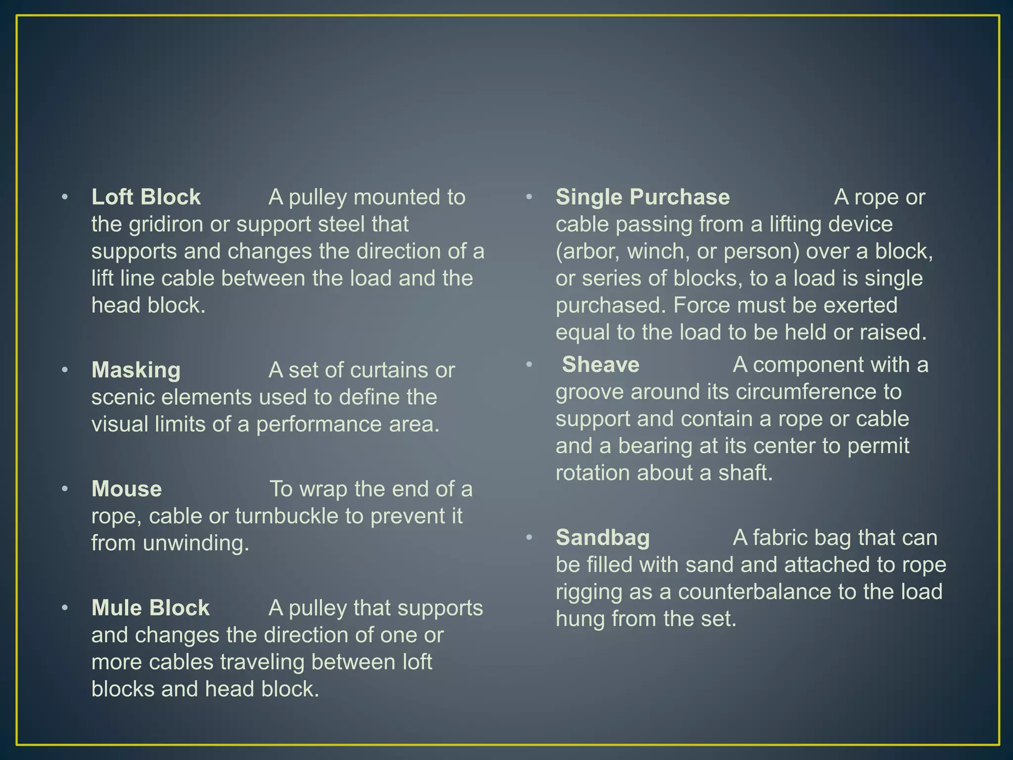 STAGE RIGGING | PPTX