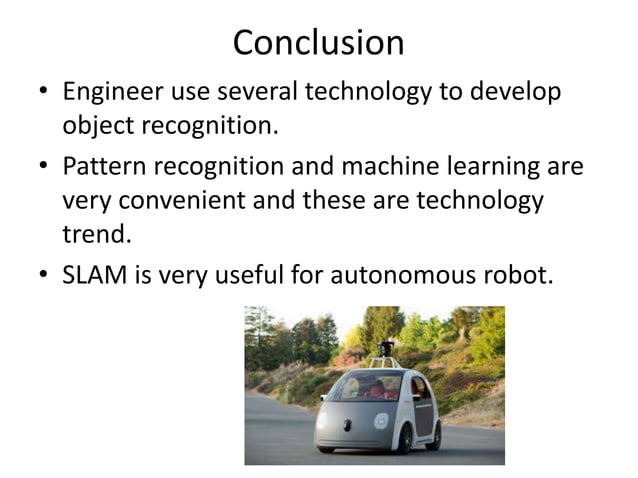 object recognition for robots | PPTX
