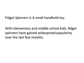 Fidget Spinners | PDF