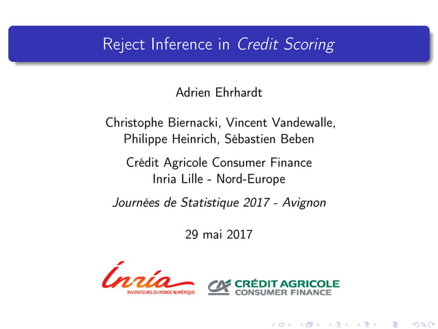Reject Inference in Credit Scoring | PPT