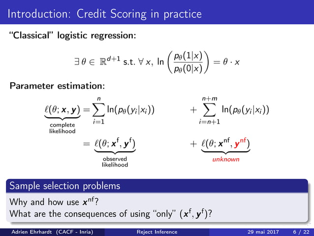Reject Inference in Credit Scoring | PPT