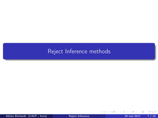 Reject Inference in Credit Scoring | PPT