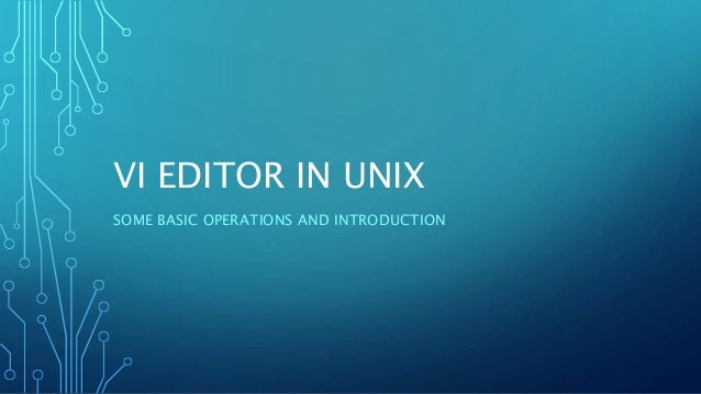 Vi Editor In Unix