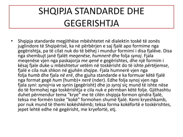 Dialektet e gjuhes shqipe dhe rendesia e tyre | PPTX