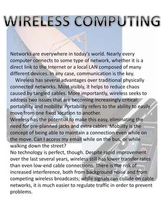 wireless trends | PPTX | Computer Networking | Computing