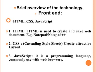 how create e_commerce website using php as a tool | PPTX