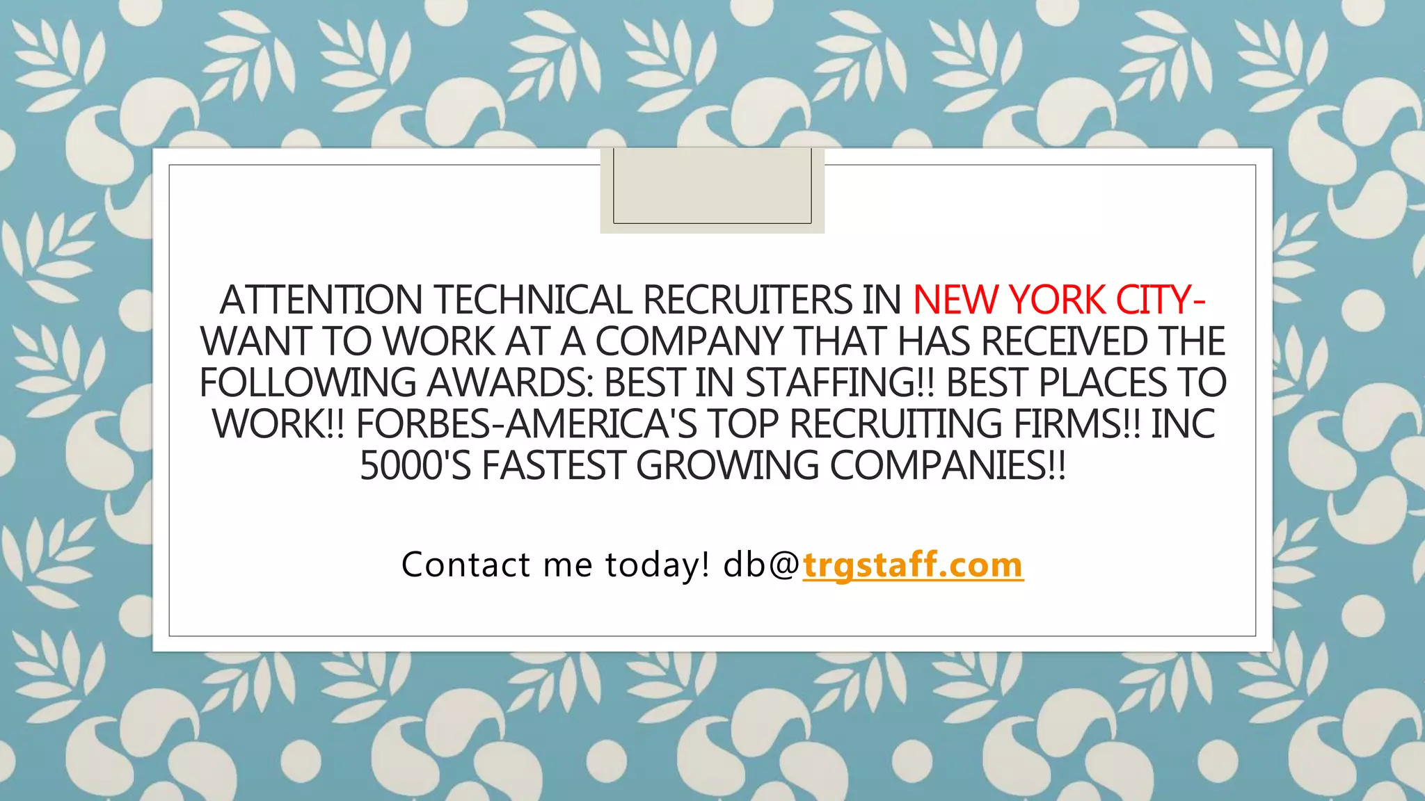 TECHNICAL RECRUITER | PPT