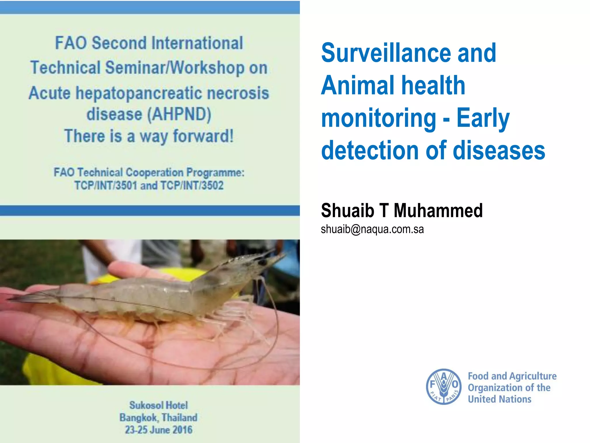 Presentation 1.8 Surveillance and animal health monitoring, early ...