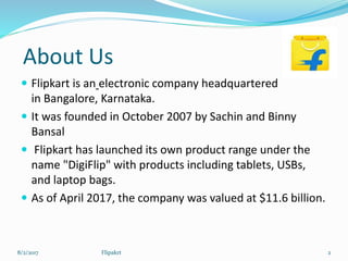 Flipkart - An Online Shopping Tool | PPTX