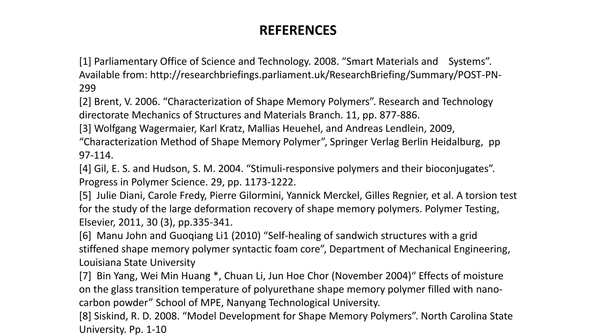 Shape Memory Polymers Pptx