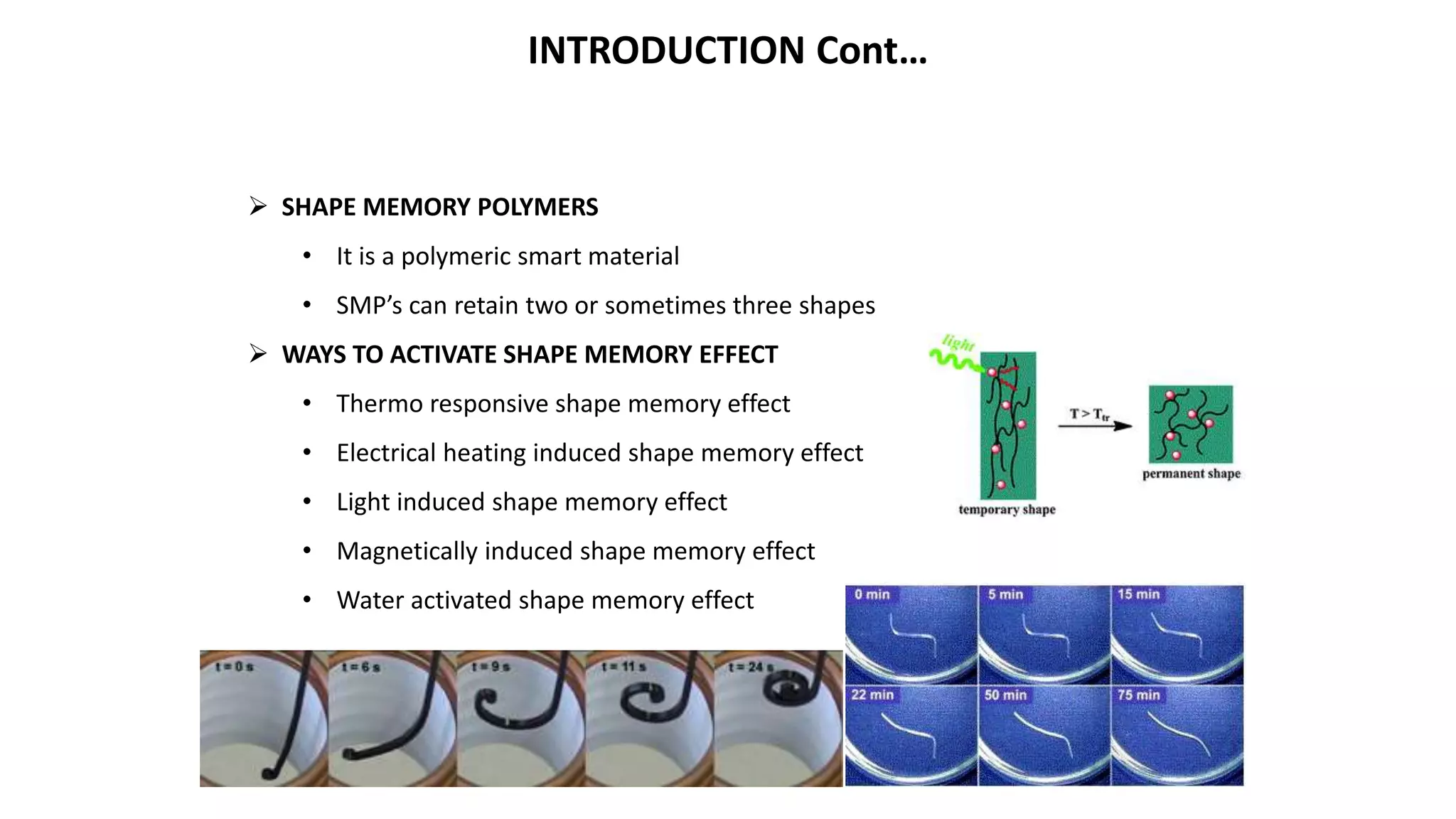 SHAPE MEMORY POLYMERS | PPTX
