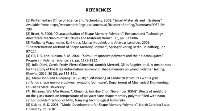 Shape Memory Polymers Pptx Chemistry Science