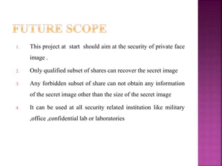 Visual Cryptography for biometric privacy | PPTX