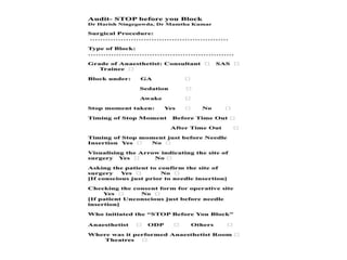 STOP Before Block - REGIONAL ANAESTHESIA safety check | PPTX | Surgery ...