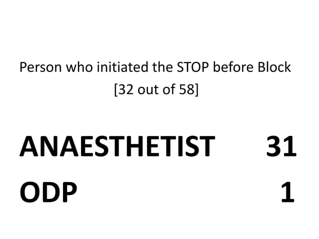 STOP Before Block - REGIONAL ANAESTHESIA safety check | PPTX | Surgery ...