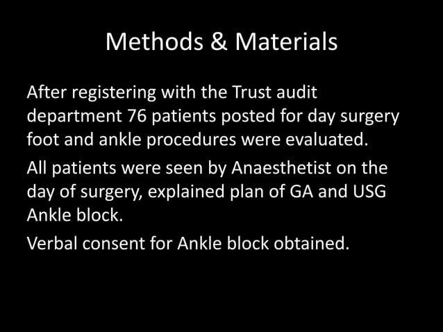 Ultrasound Guided Ankle Block | PPTX | Foot Health | Diseases and ...