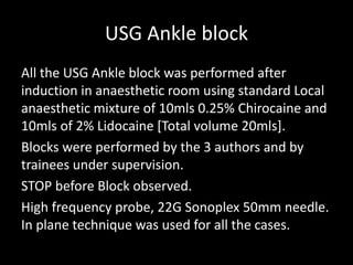 Ultrasound Guided Ankle Block | PPTX